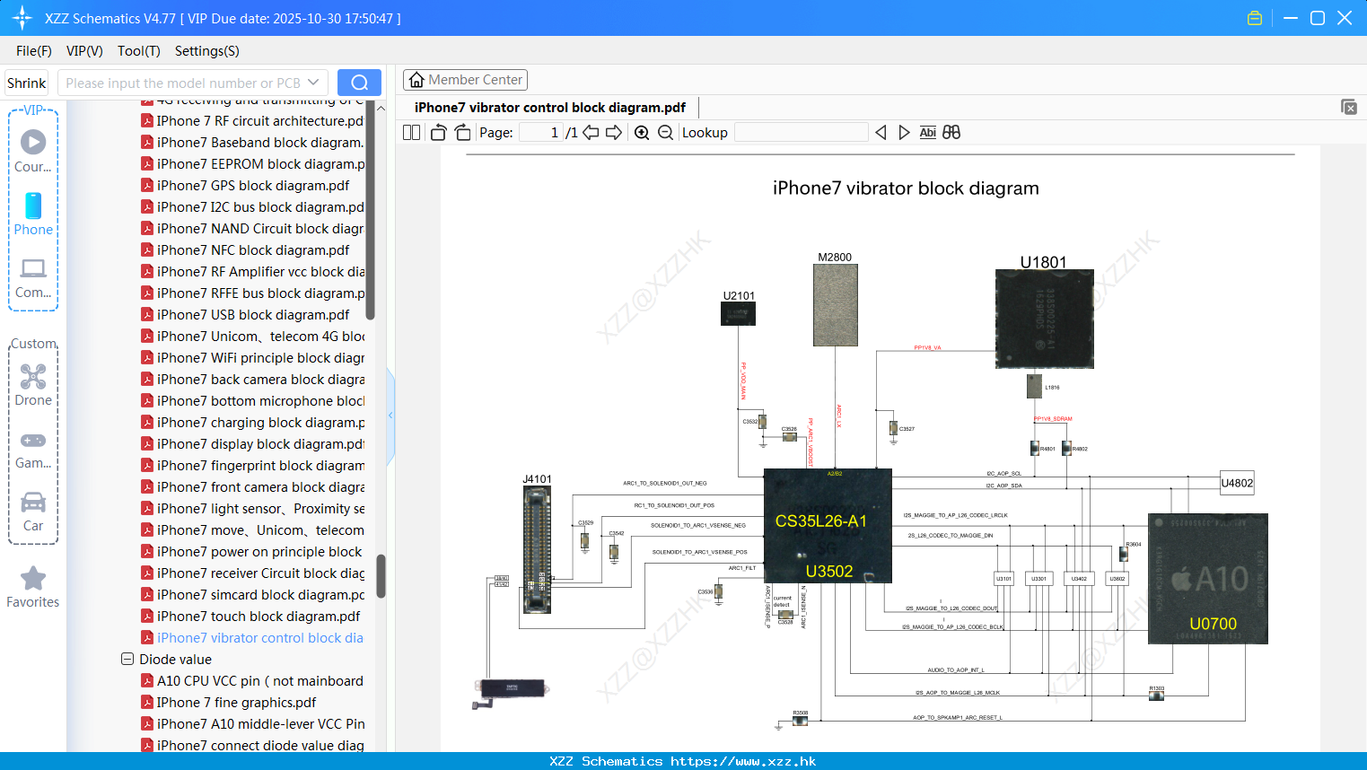 IPhone7 Vibrator Control Block Diagram - XZZ Schematics