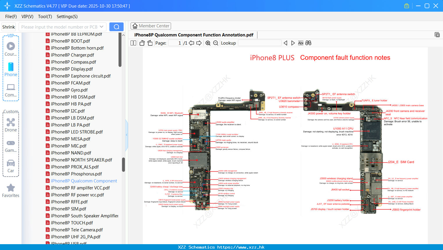 IPhone8P Qualcomm Component Function Annotation - XZZ Schematics