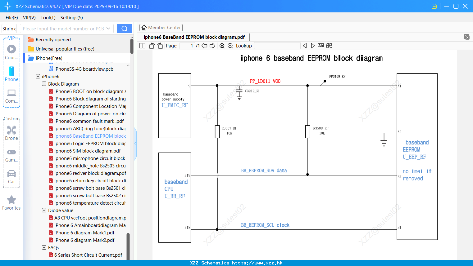 Iphone6 BaseBand EEPROM Block Diagram - XZZ Schematics