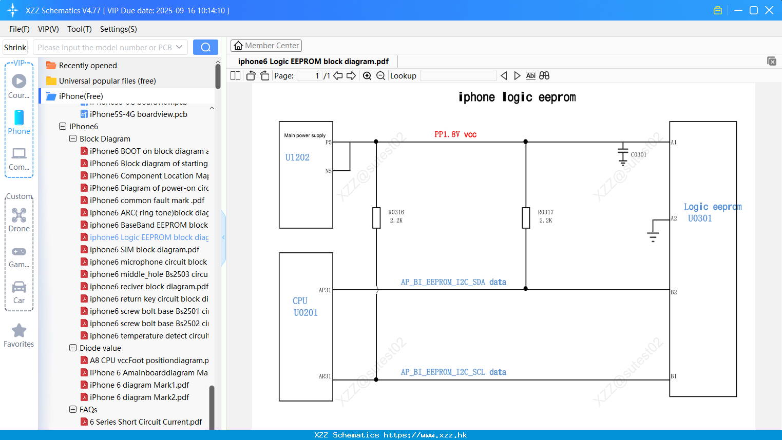Iphone6 Logic EEPROM Block Diagram - XZZ Schematics