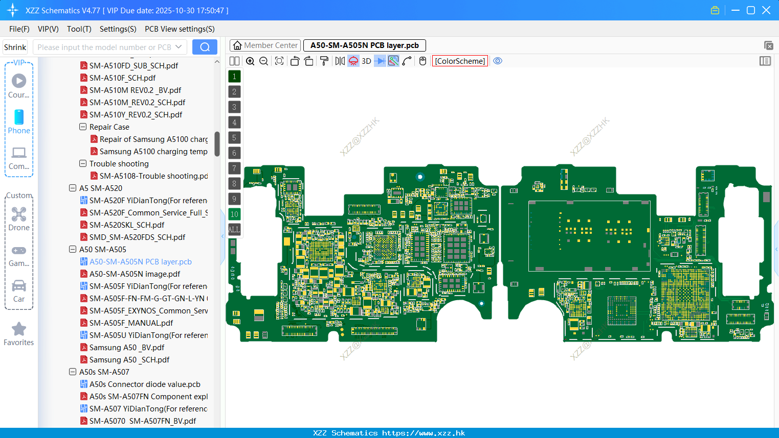 Samsung A50-SM-A505N PCB Layer - XZZ Schematics