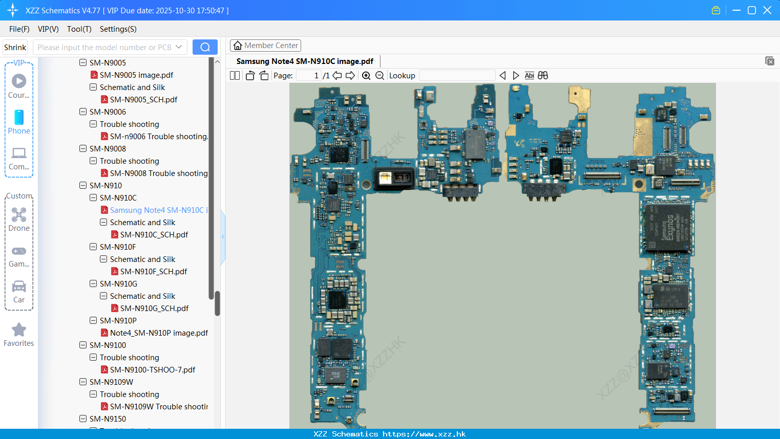 Samsung Note4 SM-N910C Image - XZZ Schematics