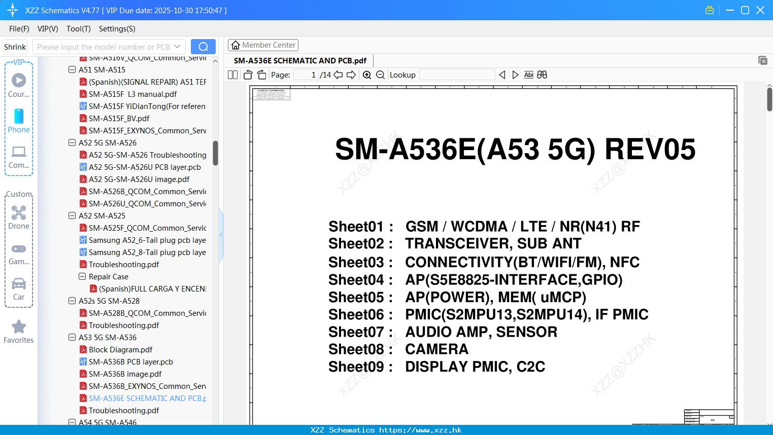 Samsung SM-A536E SCHEMATIC AND PCB - XZZ Schematics