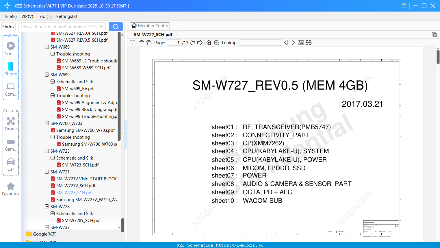 Samsung SM-W727_SCH - XZZ Schematics