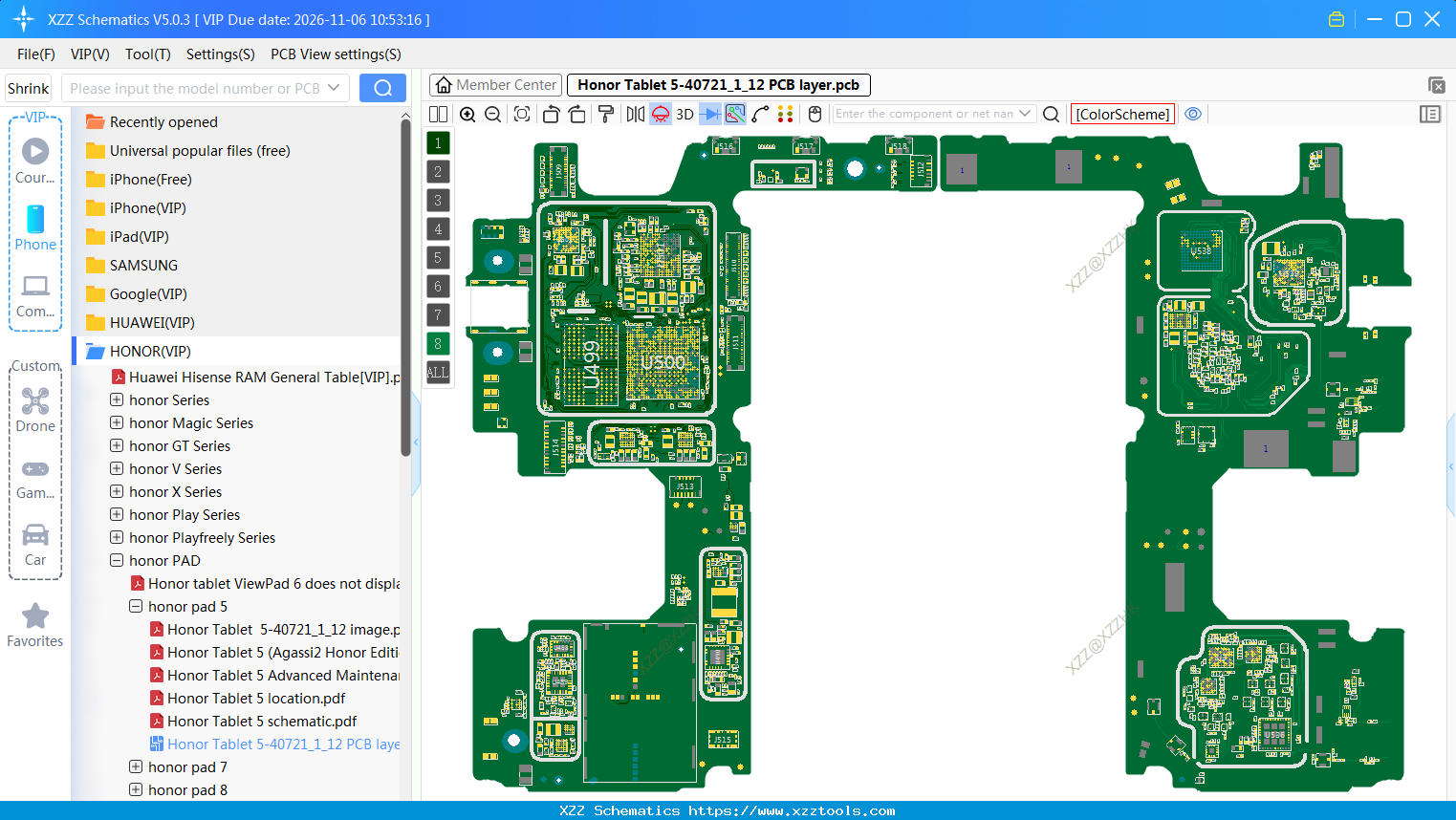 Honor Tablet 5-40721_1_12 PCB Layer - XZZ Schematics