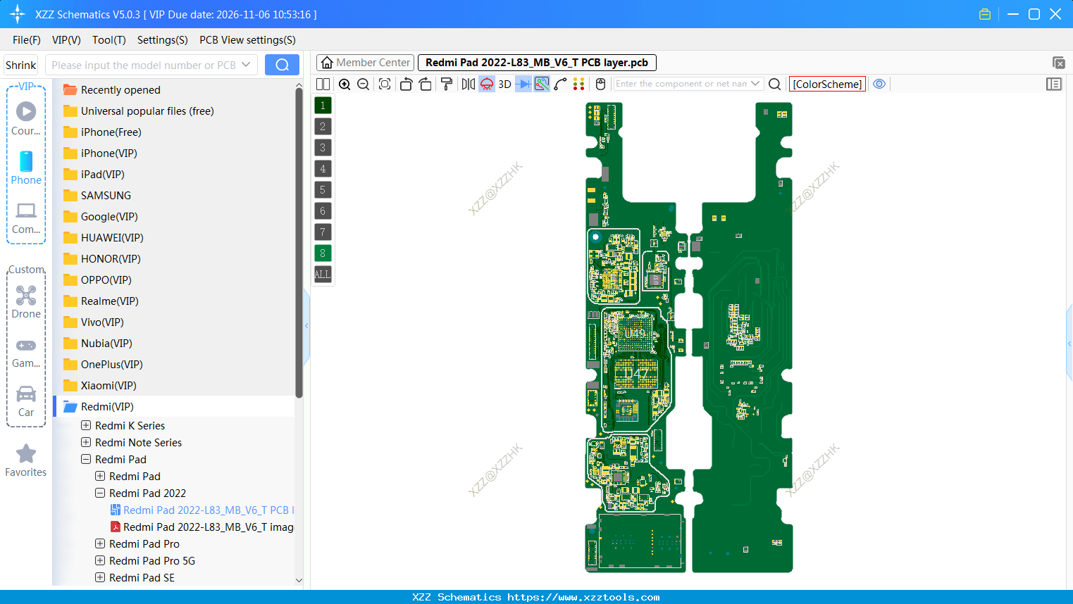 Xiaomi Redmi Pad 2022-L83_MB_V6_T PCB Layer - XZZ Schematics